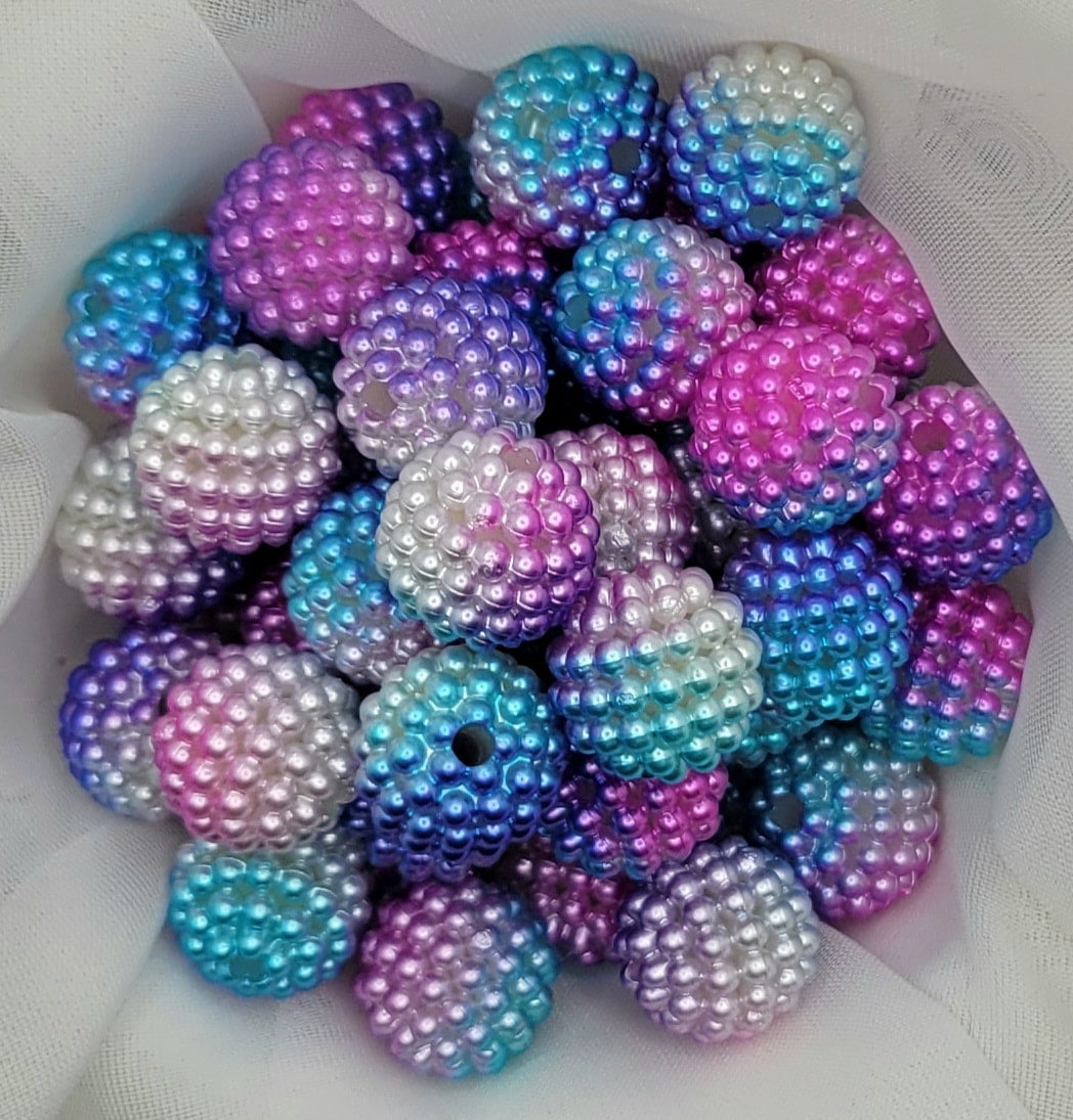 15mm Textured Pearl Blue/Purple/Pink | Sassy Curl Designs, LLC