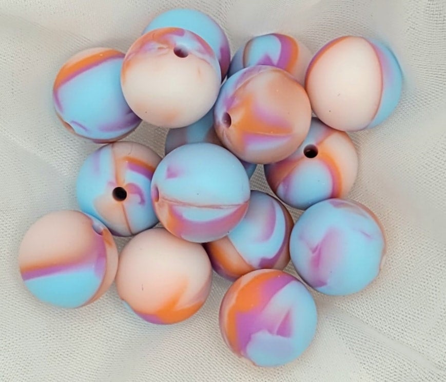 Blue and Orange Marble | Sassy Curl Designs, LLC