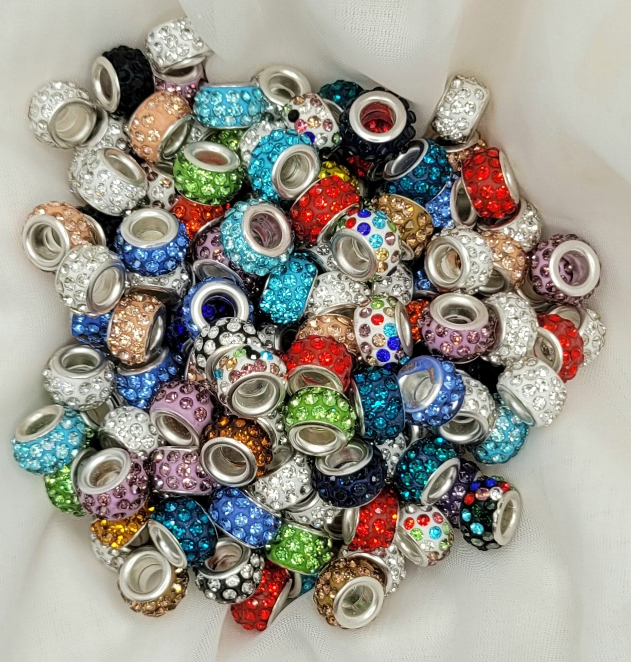 12mm Rhinestone Wheel Spacers, 10 count | Sassy Curl Designs, LLC